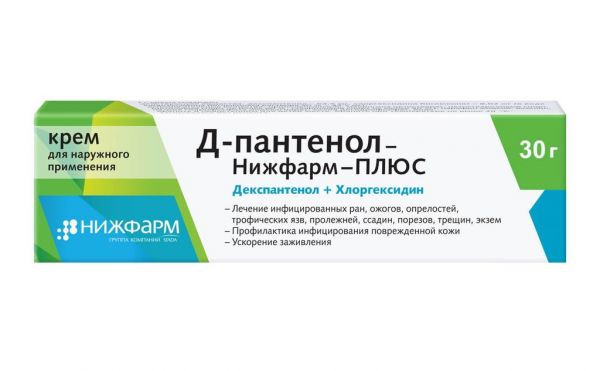 Д-пантенол-нижфарм-плюс 30г крем д/пр.наружн. №1 туба (Нижфарм оао ...
